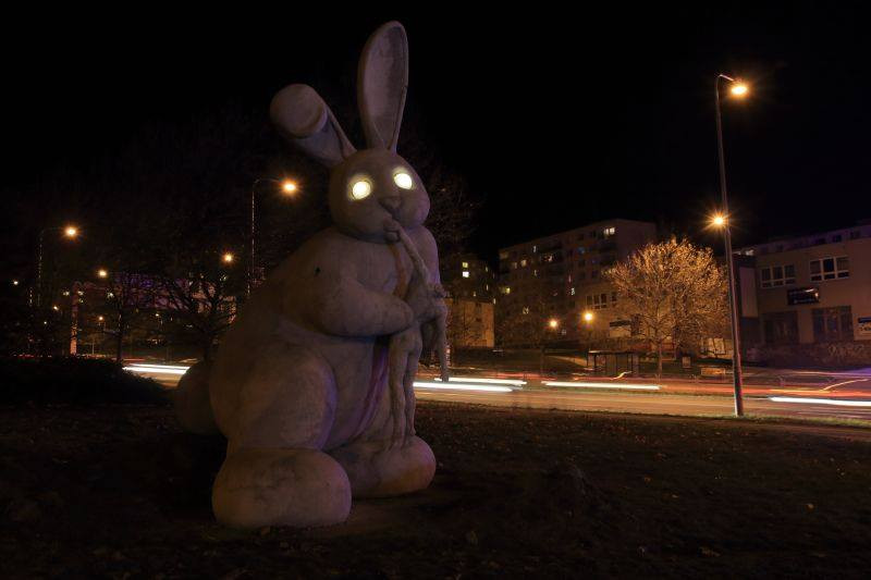 Soše v noci svítily oči, foto: Fakulta designu a umění Ladislava ...